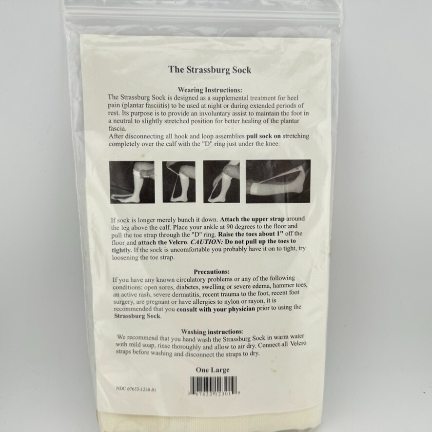 The Strassburg Sock Regular White Plantar Fasciitis Heel Pain Made USA ...