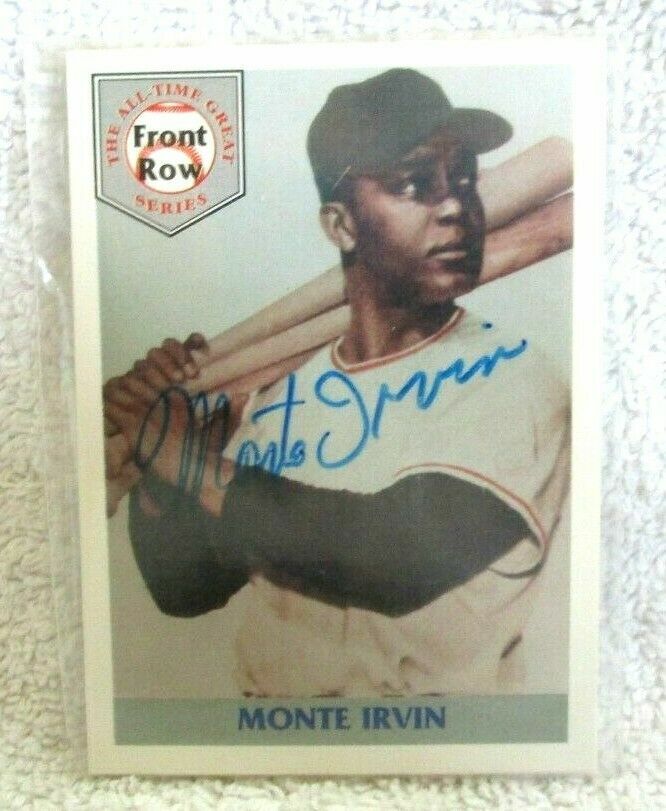 MONTE IRVIN 1992 FRONT ROW AUTOGRAPH 5 CARD FACTORY#4139/5000 SET!CUBS ...