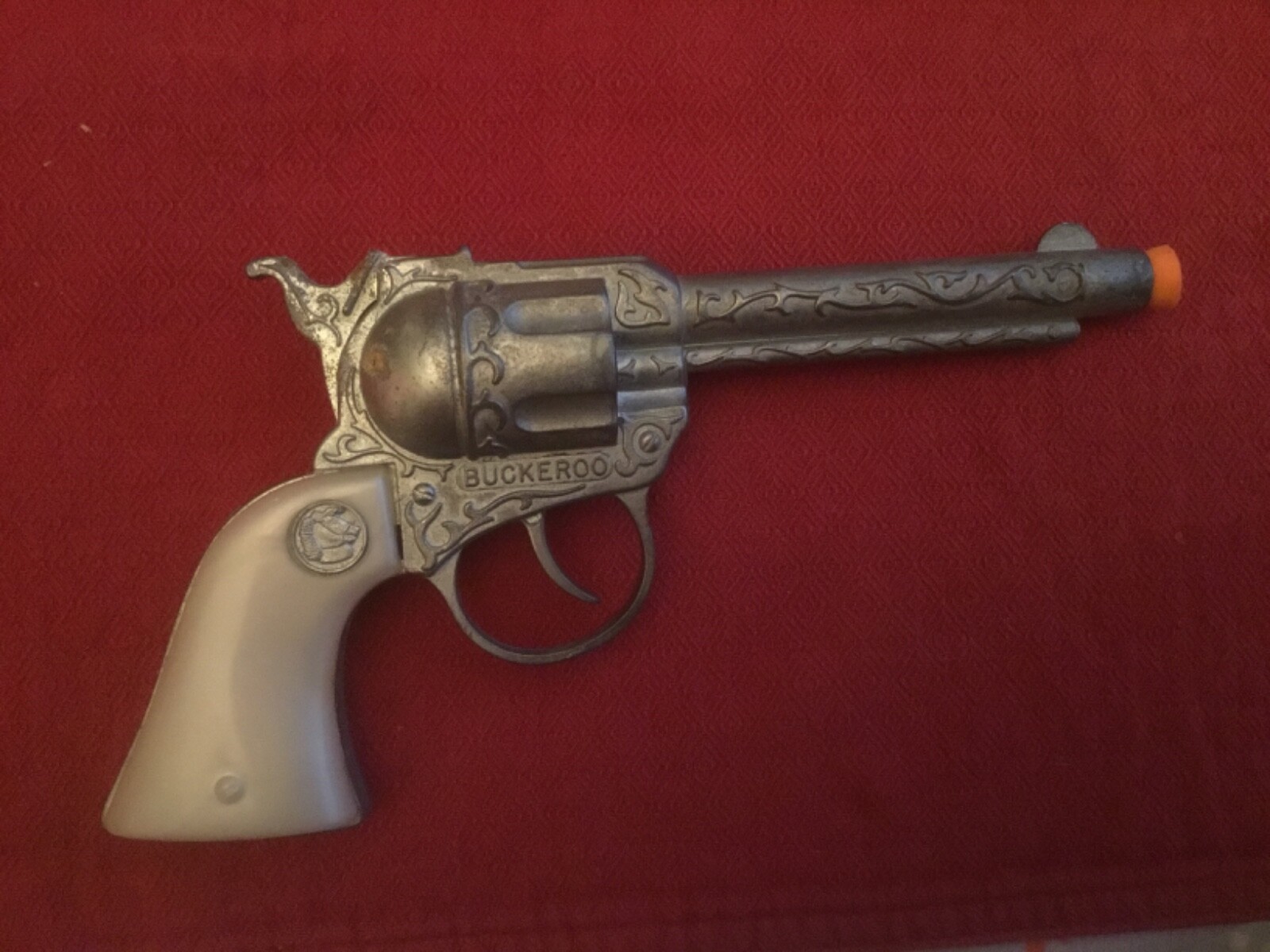 4 Vintage Toy Cap Guns Hubley Flintlock Buckaroo Spitfire MIB & Mattel ...