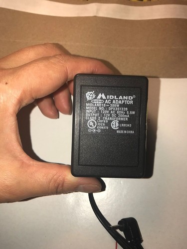 Midland 18-396W DPX351326 Weather Radio AC Adapter Plug In 12V DC 200mA ...