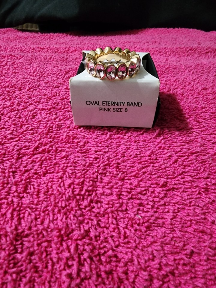 Avon Jewelry Collection Oval Eternity Band Pink Size 8- NIB | eBay