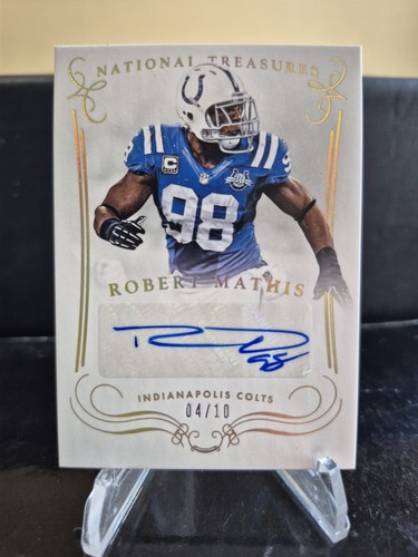 2014 Panini National Treasures - Signatures Gold #S-RM Robert Mathis ...