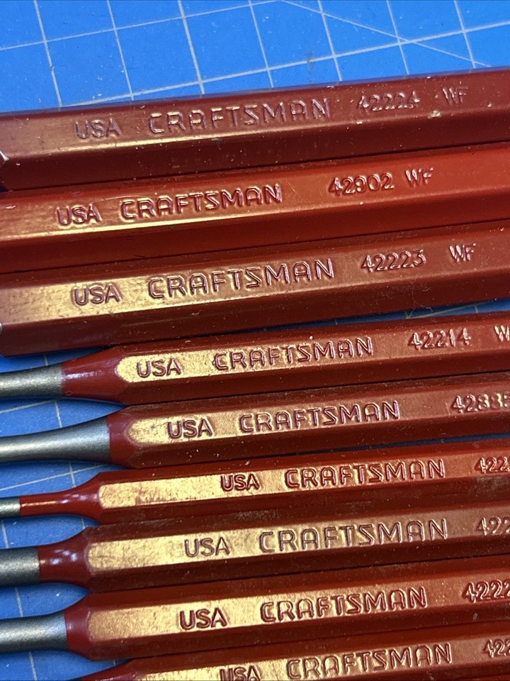 CRAFTSMAN Punch Set 20 pc Red Plus 4 Oxide USA 42224 42902 | eBay