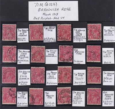 Australia KGV 1917, 1d Brownish-Rose, Single Wmk, Album Page, BW71M ...