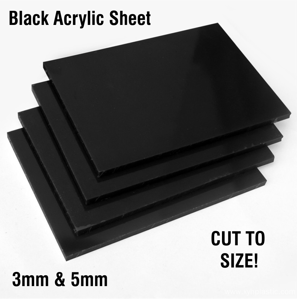 BLACK Perspex Acrylic Sheet Panel Cut To Size Plastic FREE POLISHED ...