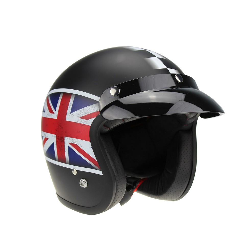 Viper RS05 Union Jack Retro Open Face Helmet Motorcycle Motorbike Crash ...