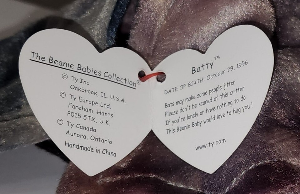 Ty Beanie Baby BATTY the Bat Ty-Dyed Version (4.5 Inch) MWMTs Stuffed ...