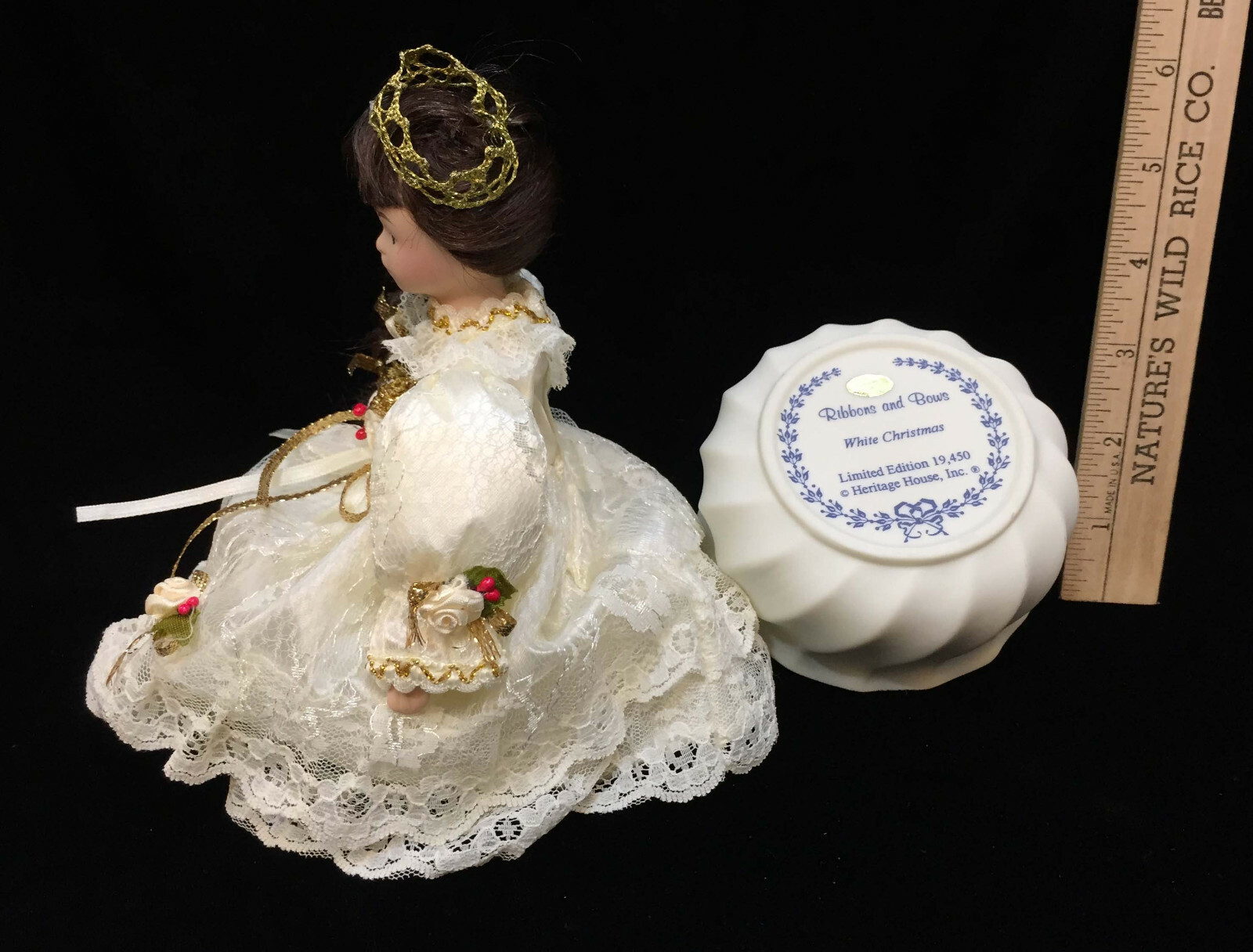 Doll Music Box Heritage House Maria Ribbons & Bows Musical Porcelain ...