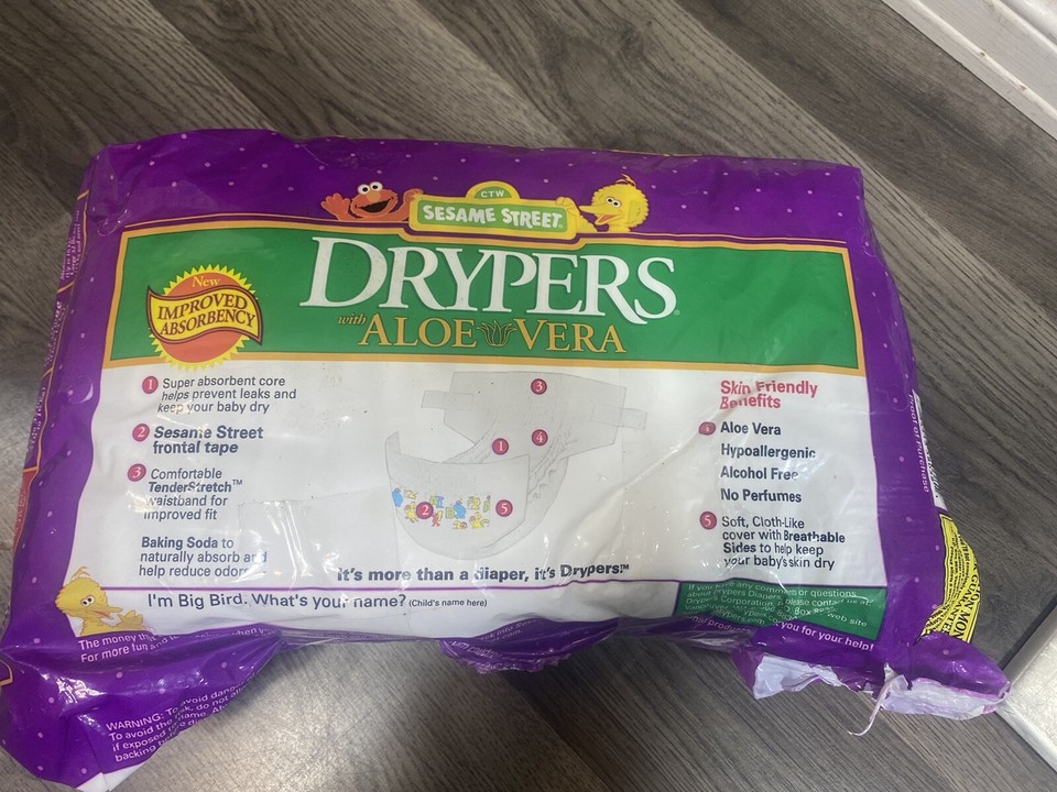 Vintage 90’s Dryper Diapers With Sesame Street Patterns Movie Prop Size ...
