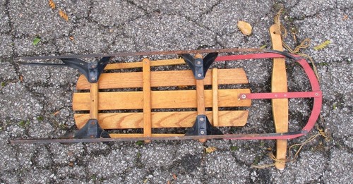 VINTAGE WOOD SLED Champion Fastback by Gladding 45" With Floating ...