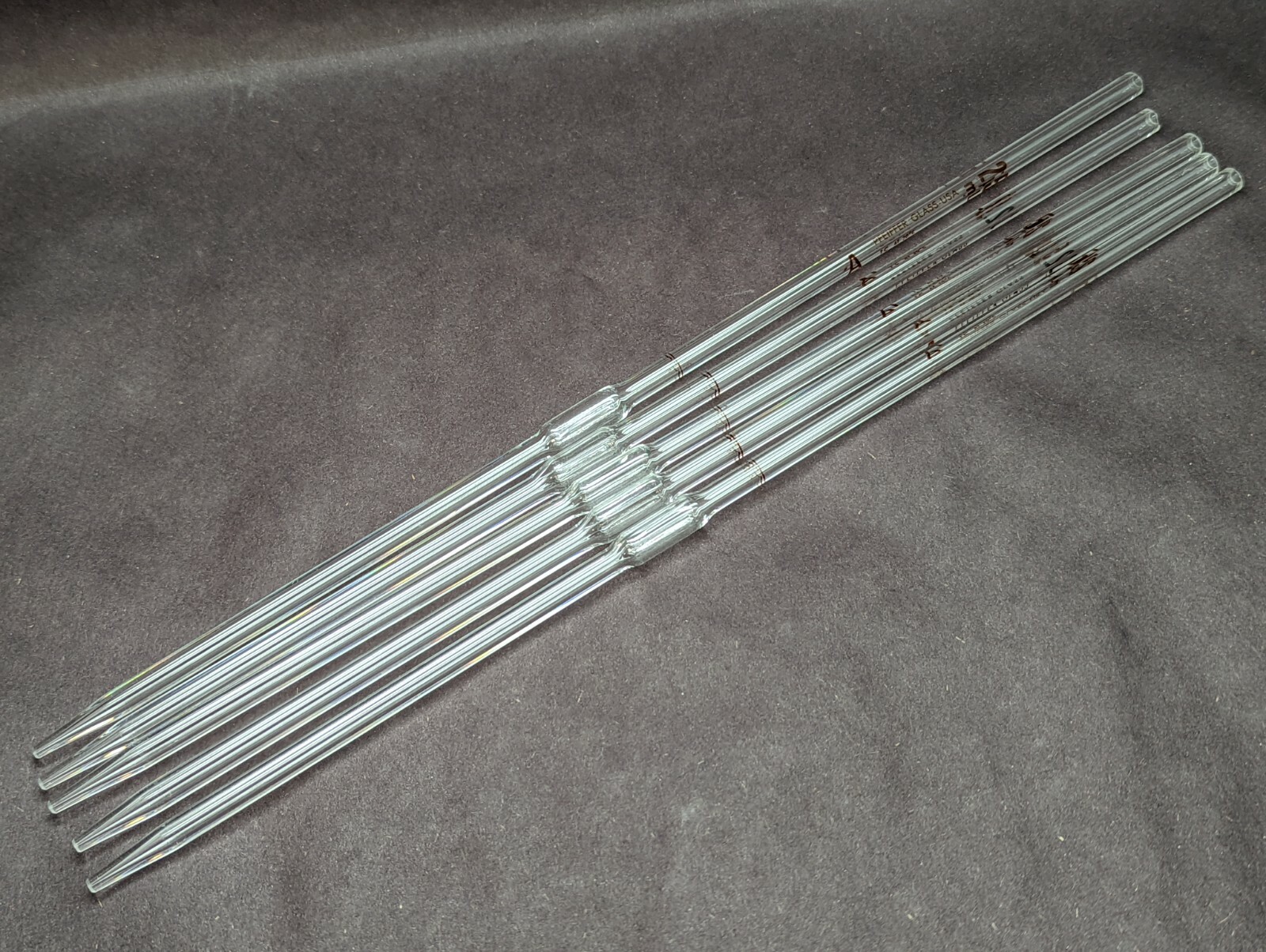 Lot of (5) Pfeiffer Glass TC 2.5mL Class A Bulb Volumetric Pipette ...