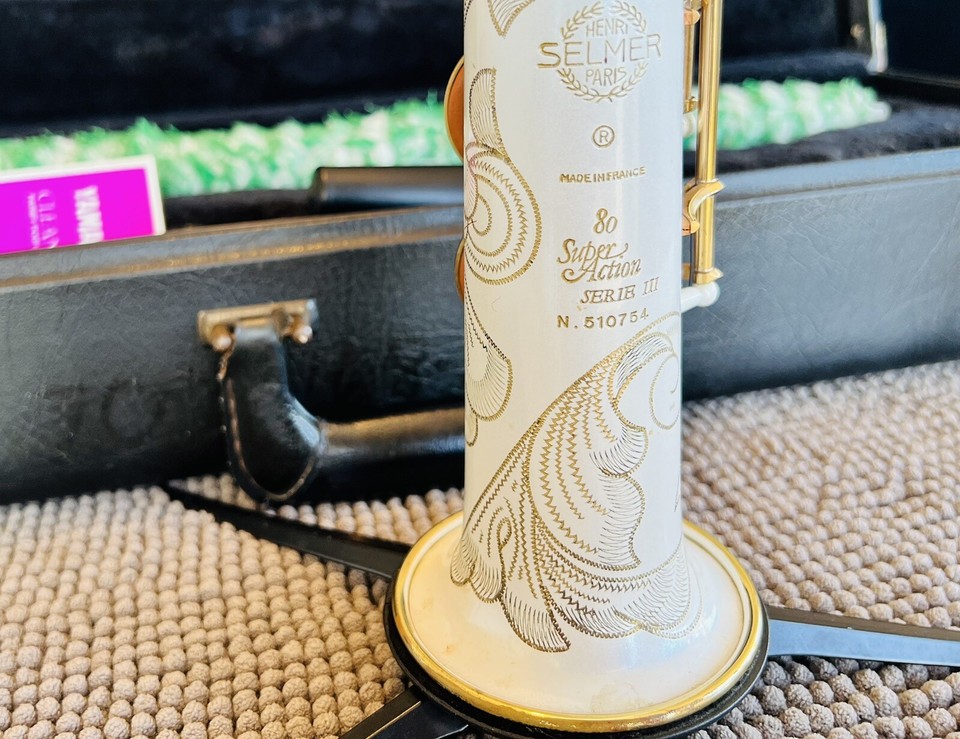 Pearl White Selmer Paris 80 Super Action Serie III Soprano Sax,curved ...