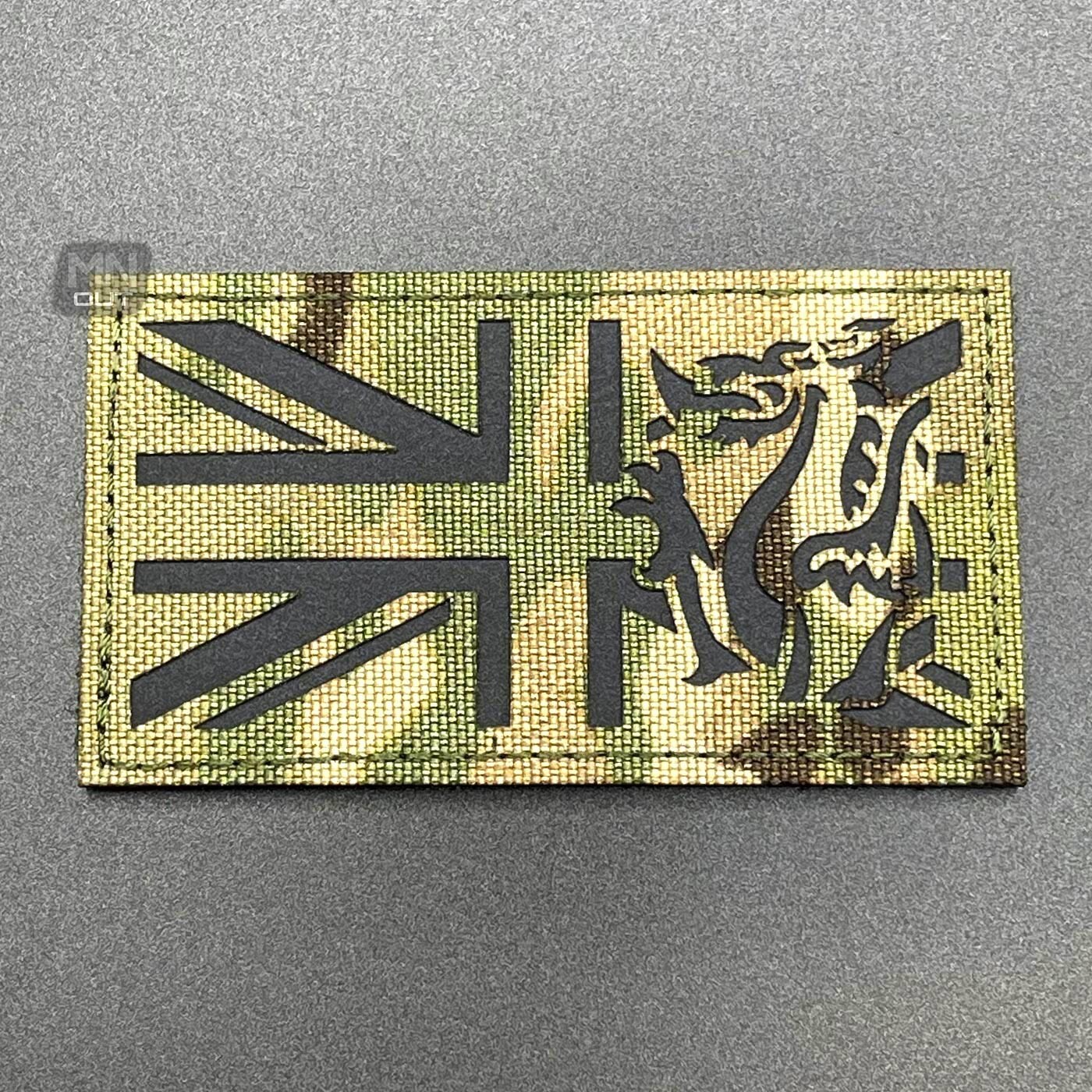 MTP Union Jack with Welsh Dragon Patch Hook & Loop Camo British Army ...