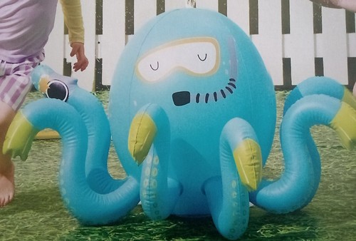 Sun Squad Inflatable Octopus Sprinkler 3’5” Long, Can Be Used W/ Any ...