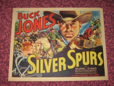 1936 Original Universal SILVER SPURS Western TITLE LOBBY CARD Buck ...