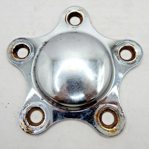 Chrome Metal 5 Lug Star Wheel Center Dust Rim Cap Caps 4.5" Bolt ...