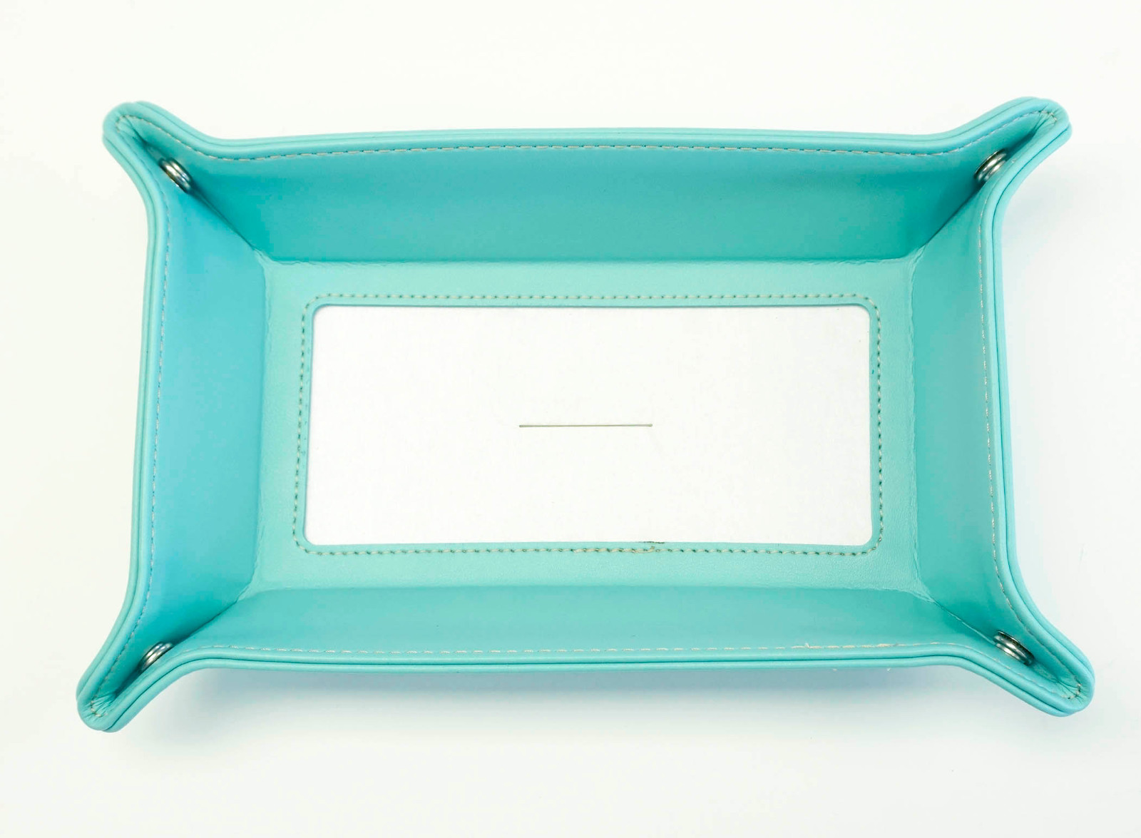 LG. Teal Leather Rectangular Snap Tray for a "BB" Insert Needlepoint ...