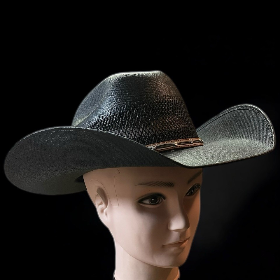 Black Western Hat For Men. Straw Cowboy Hat For Men. Sombrero Vaquero ...