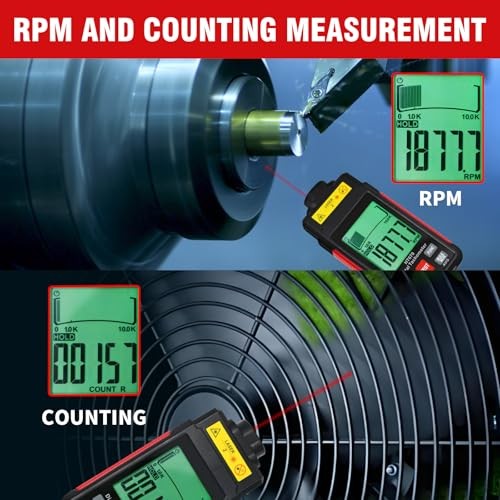 Digital Tachometer with Reflection Tape, 3~99999RPM High Accuracy Non ...