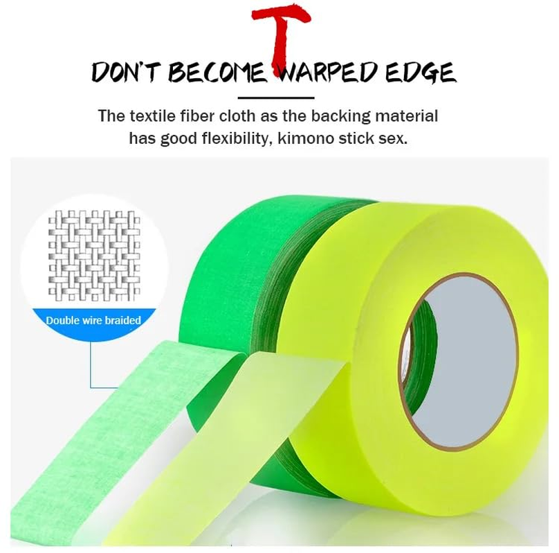 Neon Gaffer Cloth Tape, Fluorescent Colors Pro Gaff Tape Duct Tape UV ...