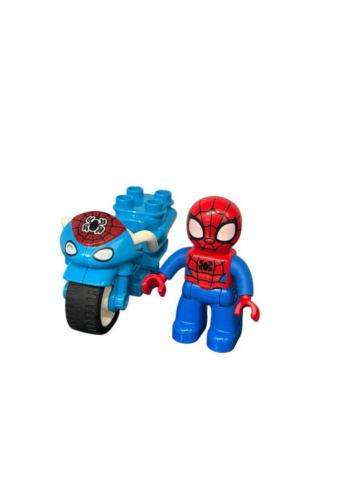 LEGO DUPLO Spider-Man Figure With White Web Rope And Motorcycle, DUPLO ...