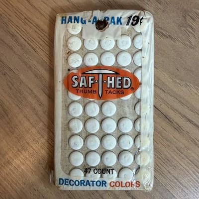Vintage 1968 Saf-T-Hed Thumb Tacks American Tack & Hardware USA 47 Ct ...