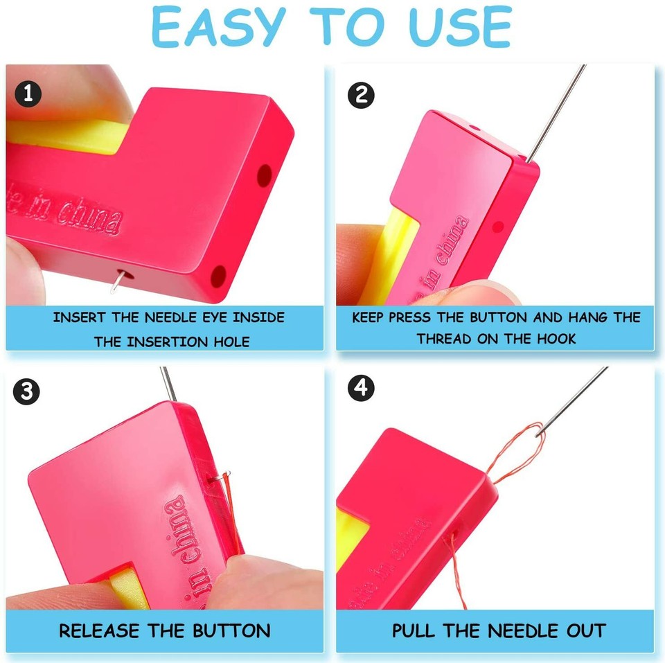 2X AUTOMATIC NEEDLE THREADER THREAD DEVICE EASY STITCH THREAD TOOL ...