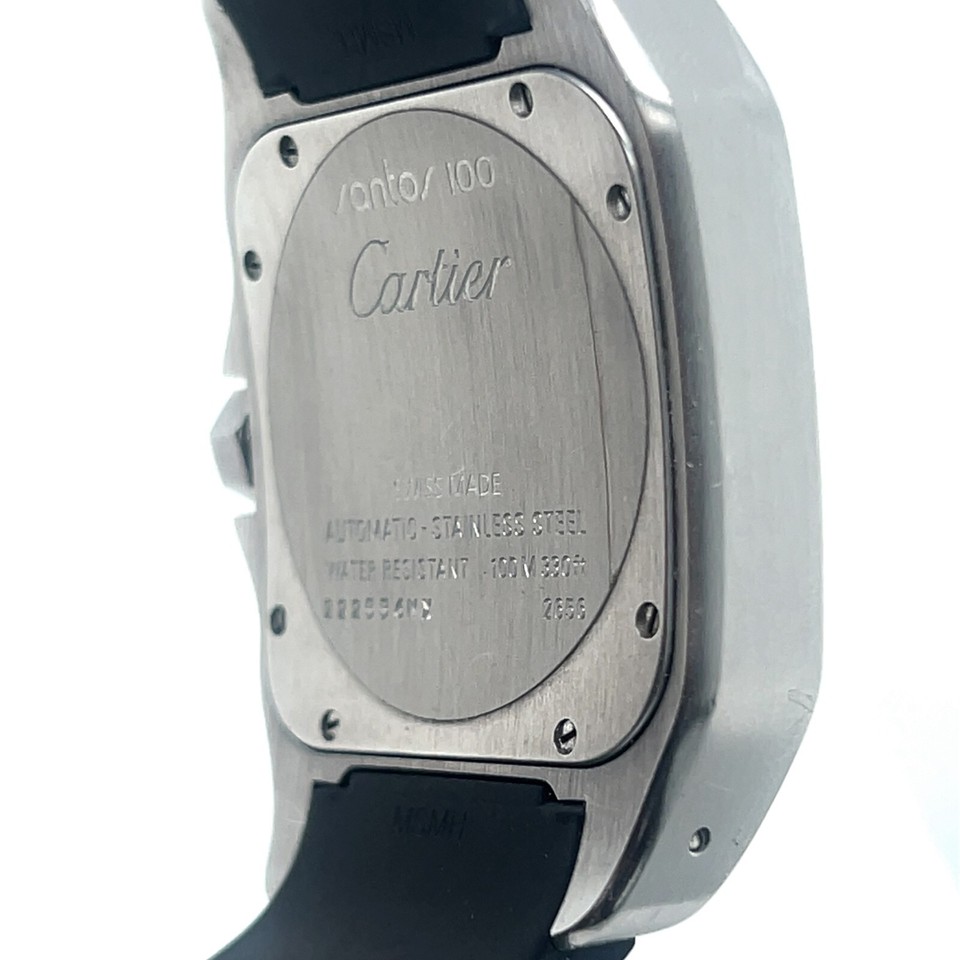 Cartier Santos 100 XL Rubber Clad Watch Stainless Steel Luxury Men’s ...