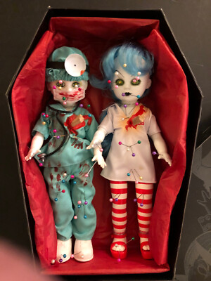 Living Dead Dolls Dr Dedwin & Nurse Necro Voodoo Pins Wood Stakes ...