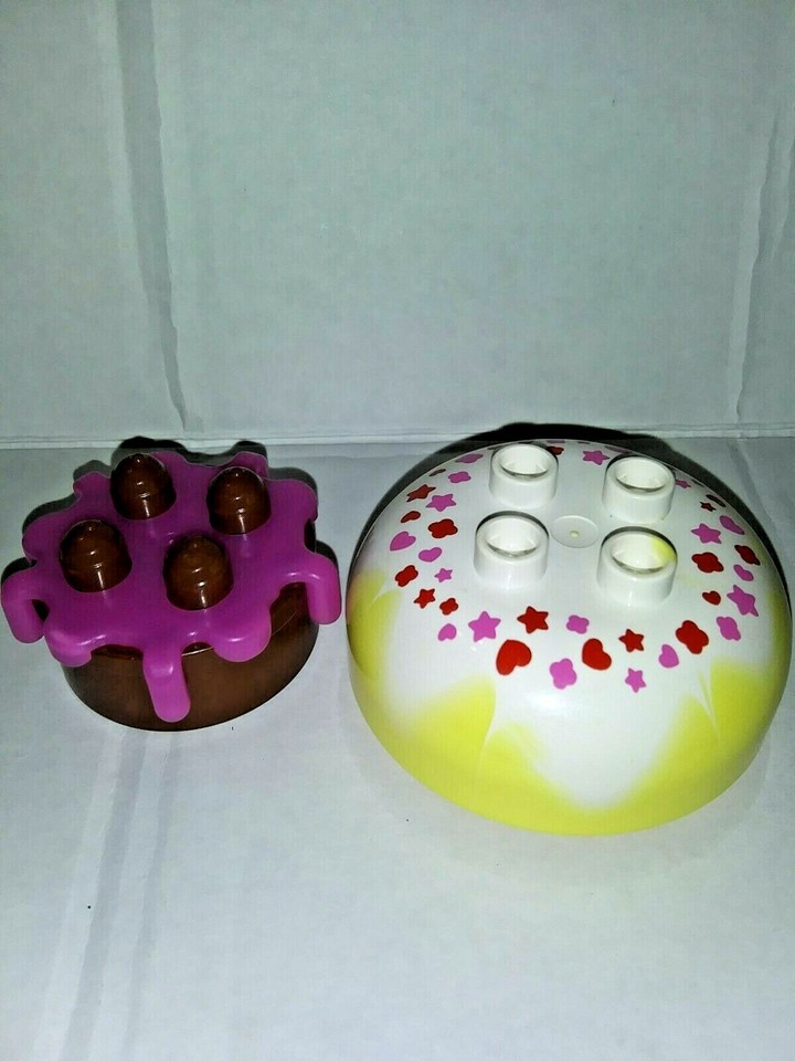 LEGO Duplo Med Round 4 X 4 dome 2 X 2 Studs Yellow w/Stars Cake Topper ...