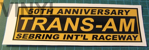 HISTORIC TRANS AM 50TH ANNIVERSARY VINYL DECAL STICKER - VINTAGE SCCA ...