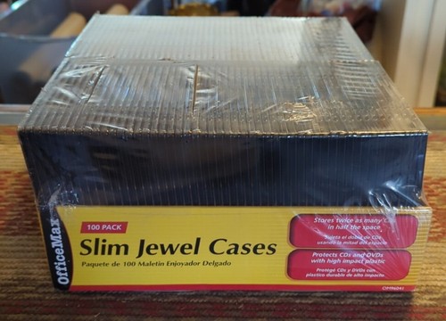 OfficeMax 100 Pack Slim CD Jewel Cases Black New In Box 11491960414| eBay