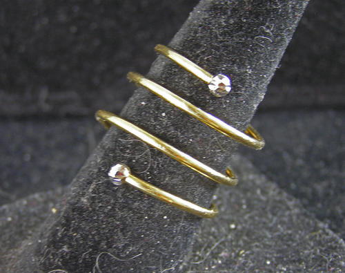 14K SLC Yellow & White Gold Coil Spring Ring Swirl Band Cocktail Size 8 ...