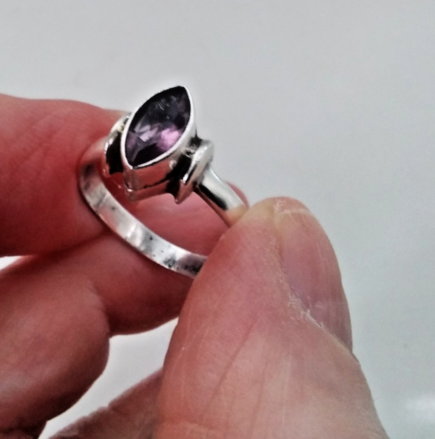 925 Sterling Silver Amethyst ring SIZE N | eBay UK
