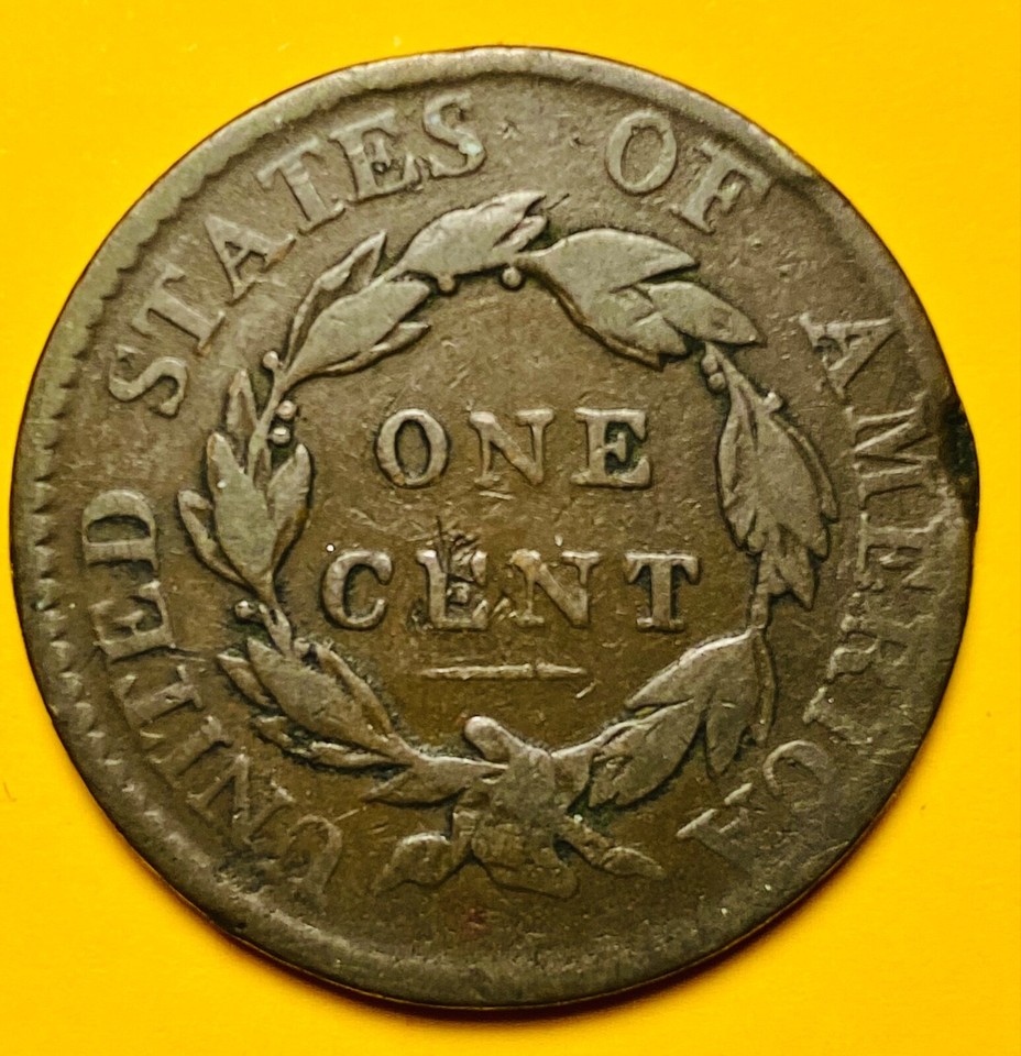 1817 U.S. CORONET HEAD LARGE CENT 1C PENNY COIN (VG-Very Good), Copper ...