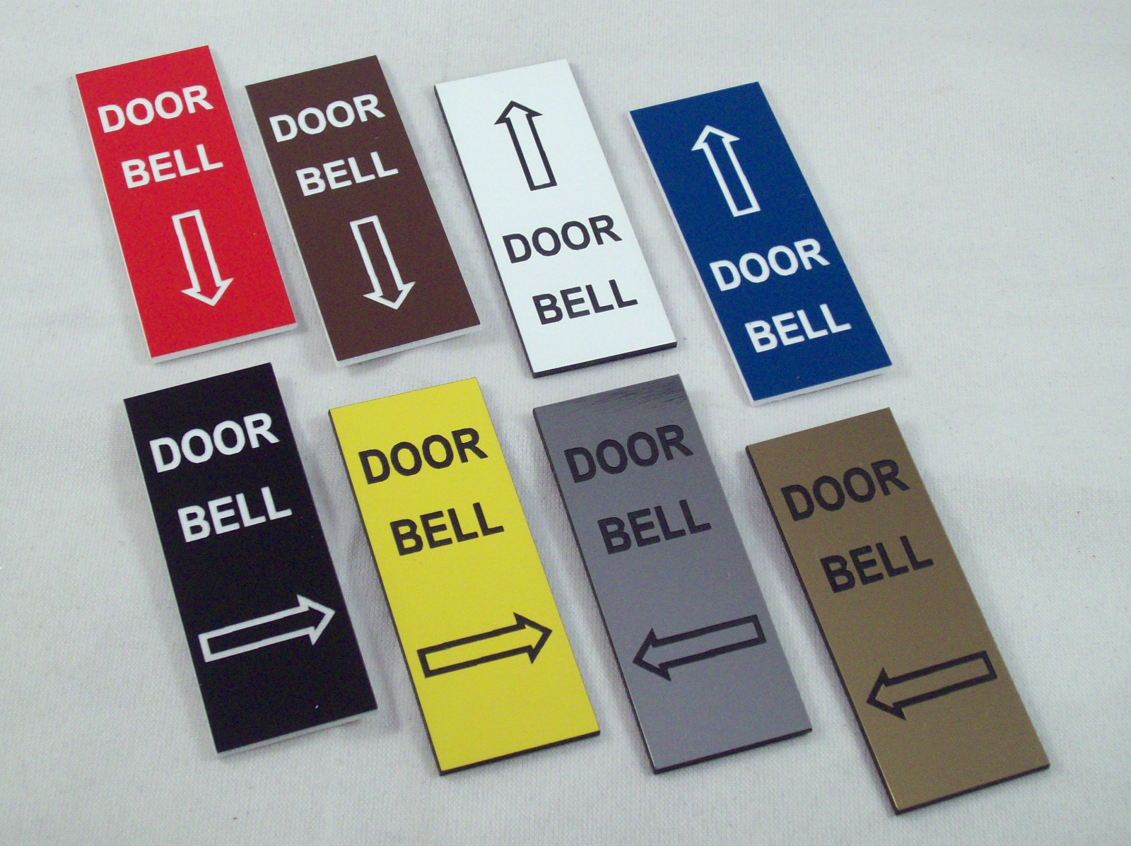 Door Bell Engraved Sign with Arrow Up, Down, Left or Right in various ...