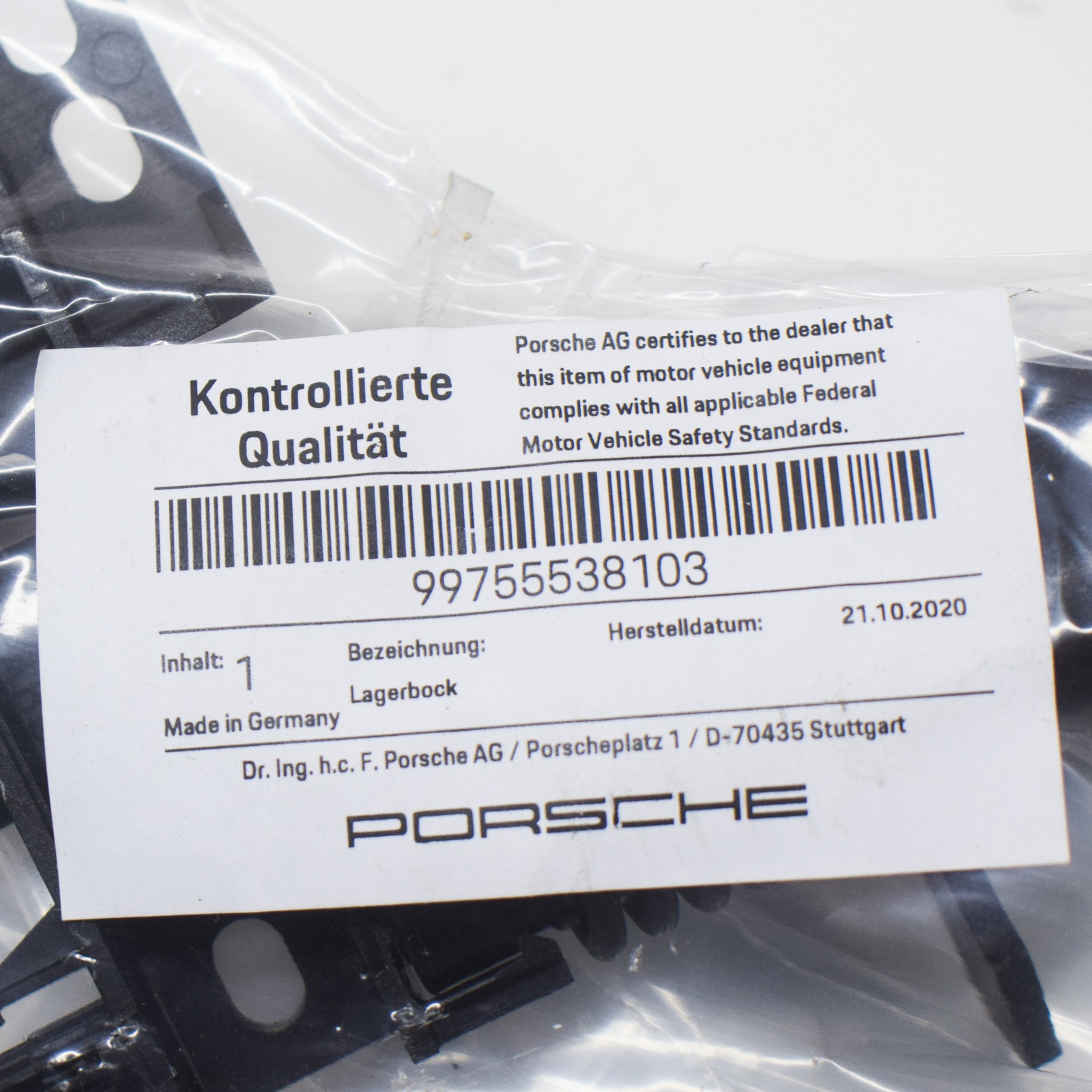 PORSCHE CAYMAN 987 Vordere linke Türhalterung 99755538103 NEUES ECHTES ...