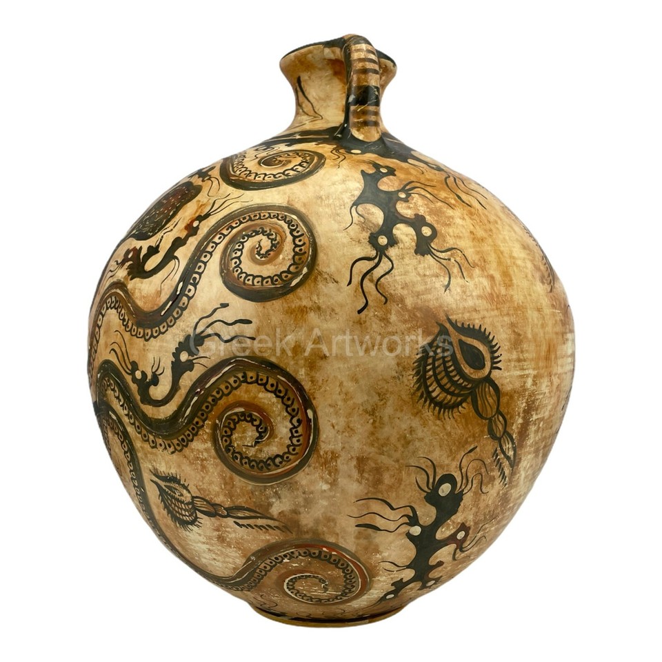 Flask with Octopus Marine Style Mιnoan Vase Pottery Knossos Museum Copy ...