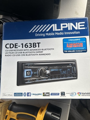 Alpine CDE-163BT Bluetooth MP3 CD Player iPhone Android Pandora AM FM ...