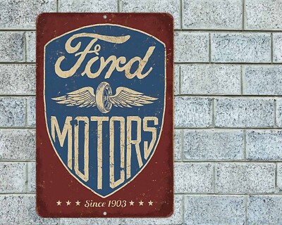 Ford Motors Sign Aluminum Metal 8"x12" Garage Man Cave Rustic Retro | eBay