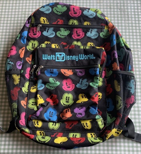 Walt Disney World Backpack Mickey Mouse All Over Colorful Print Rainbow ...