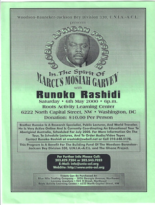 Vintage 2000 UNIA-ACL Flyer~In The Spirit of Marcus Garvey~Woodson ...