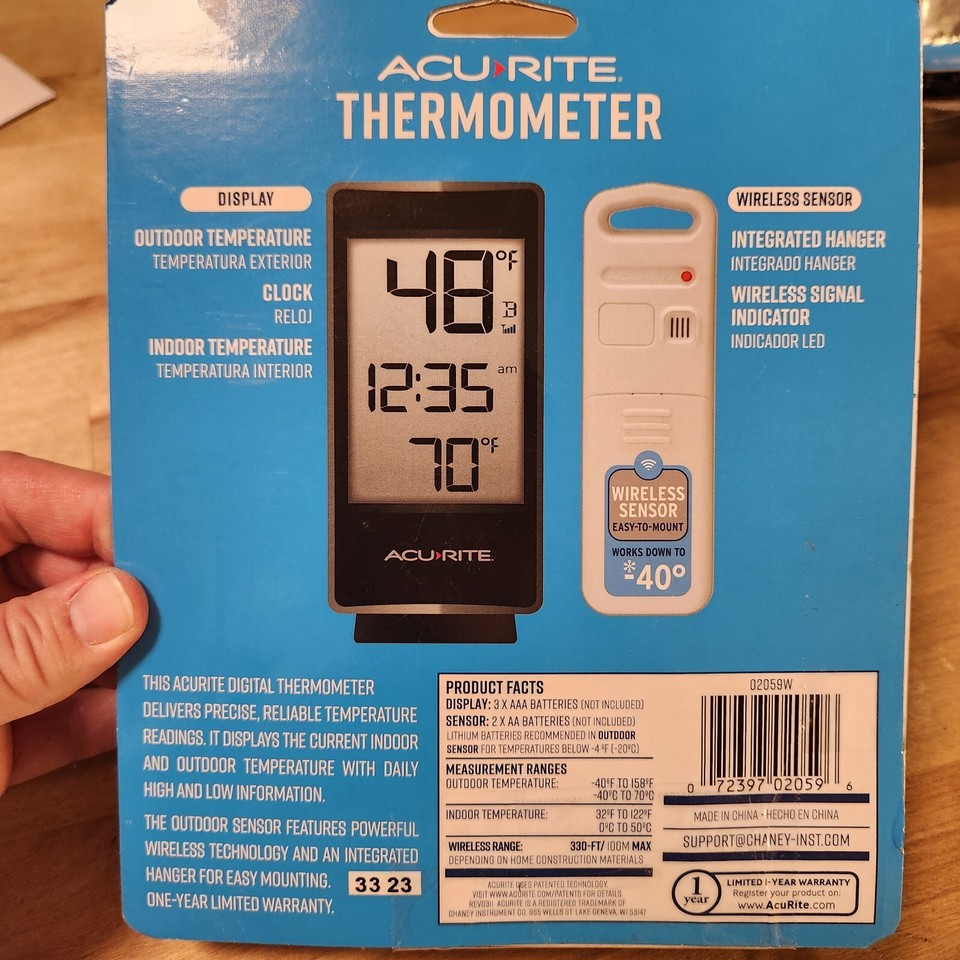 Acurite Digital Thermometer Indoor Outdoor Wireless Sensor Temperature ...