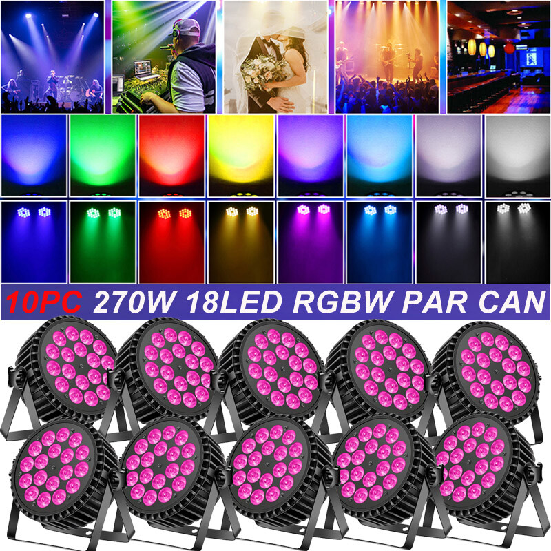 4PCS 18LED RGB Stage Lighting PAR Light DMX Beam Party DJ Disco ...