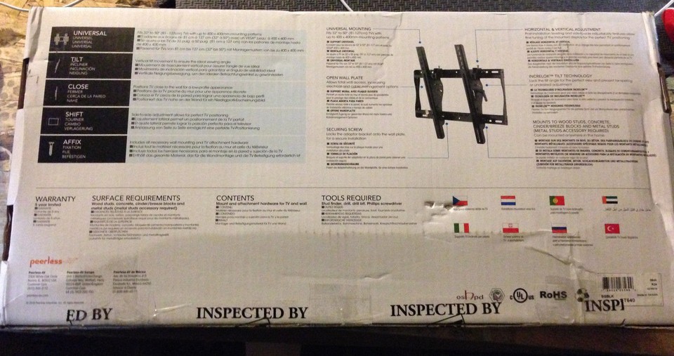 PEERLESS SMART MOUNT TILTING WALL MOUNT 32"-50" ST640 | eBay