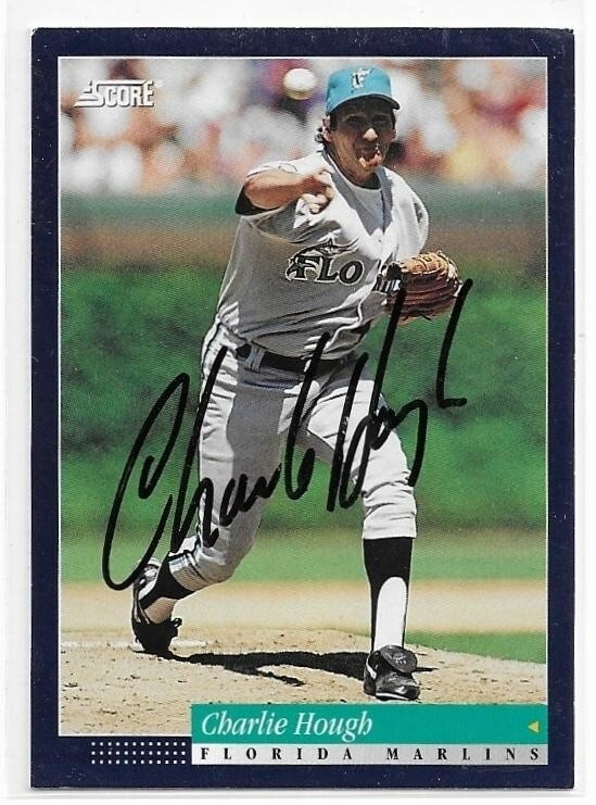 CHARLIE HOUGH Autographed Signed 1994 Score Baseball card #452 Florida ...