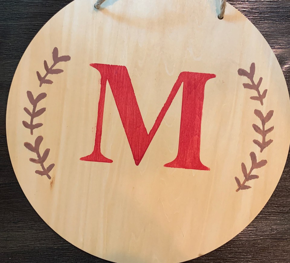 Personalized Handmade Monogram Hanging Sign Front Door Wall Décor Round ...