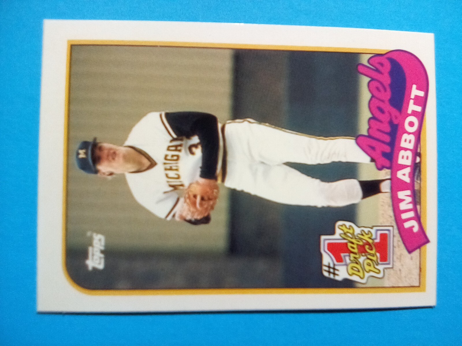 1989 Topps Tiffany Baseball #573 (#1 Draft Pick) Jim Abbott RC Angels ...