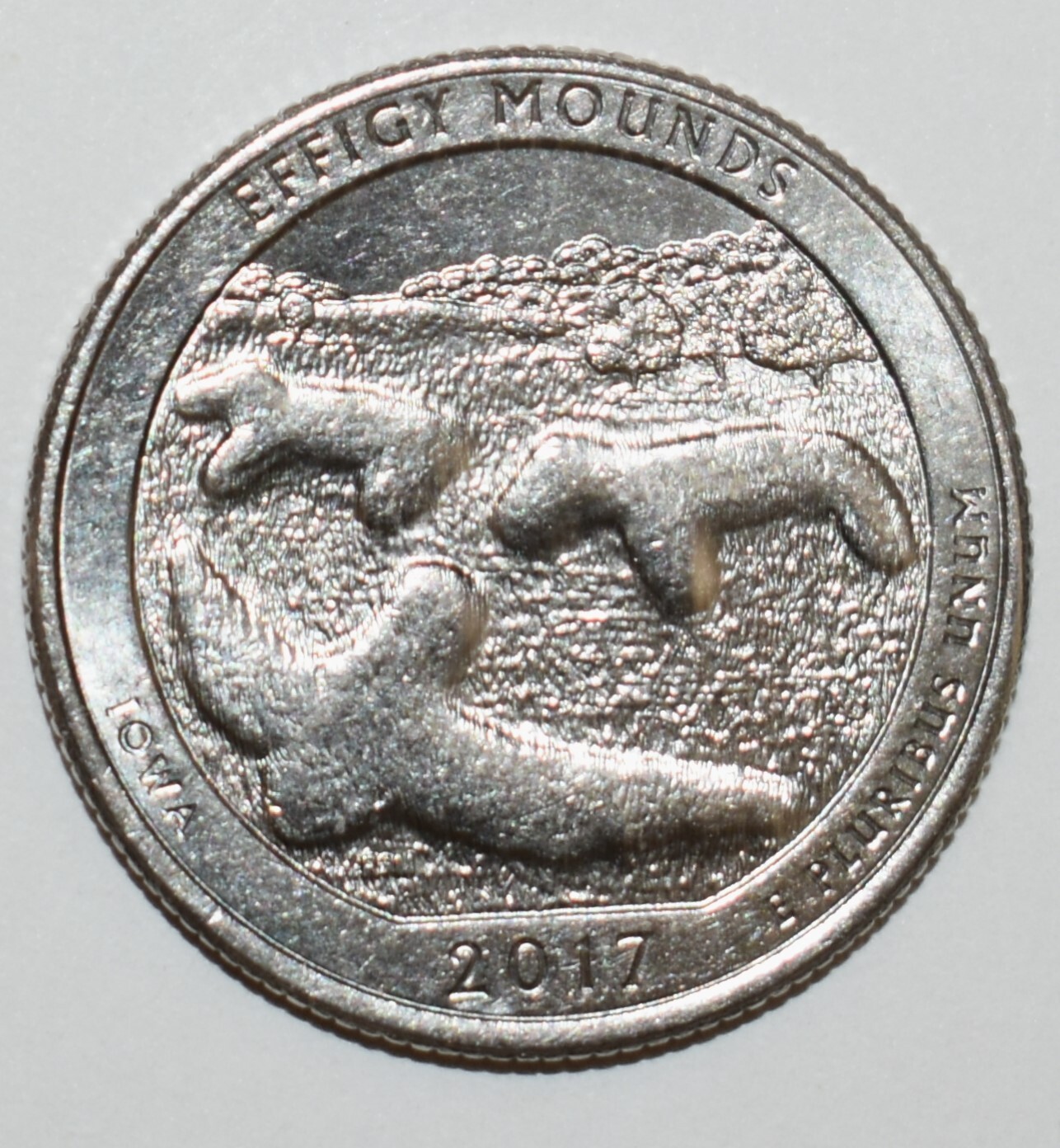 2017-D America the Beautiful EFFIGY MOUNDS CLAD Quarter Double Die ...