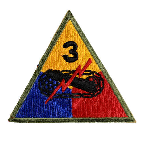 WW2 US THIRD ARMORED DIVISION 3RD SHOULDER PATCH SLEEVE INSIGNIA ...